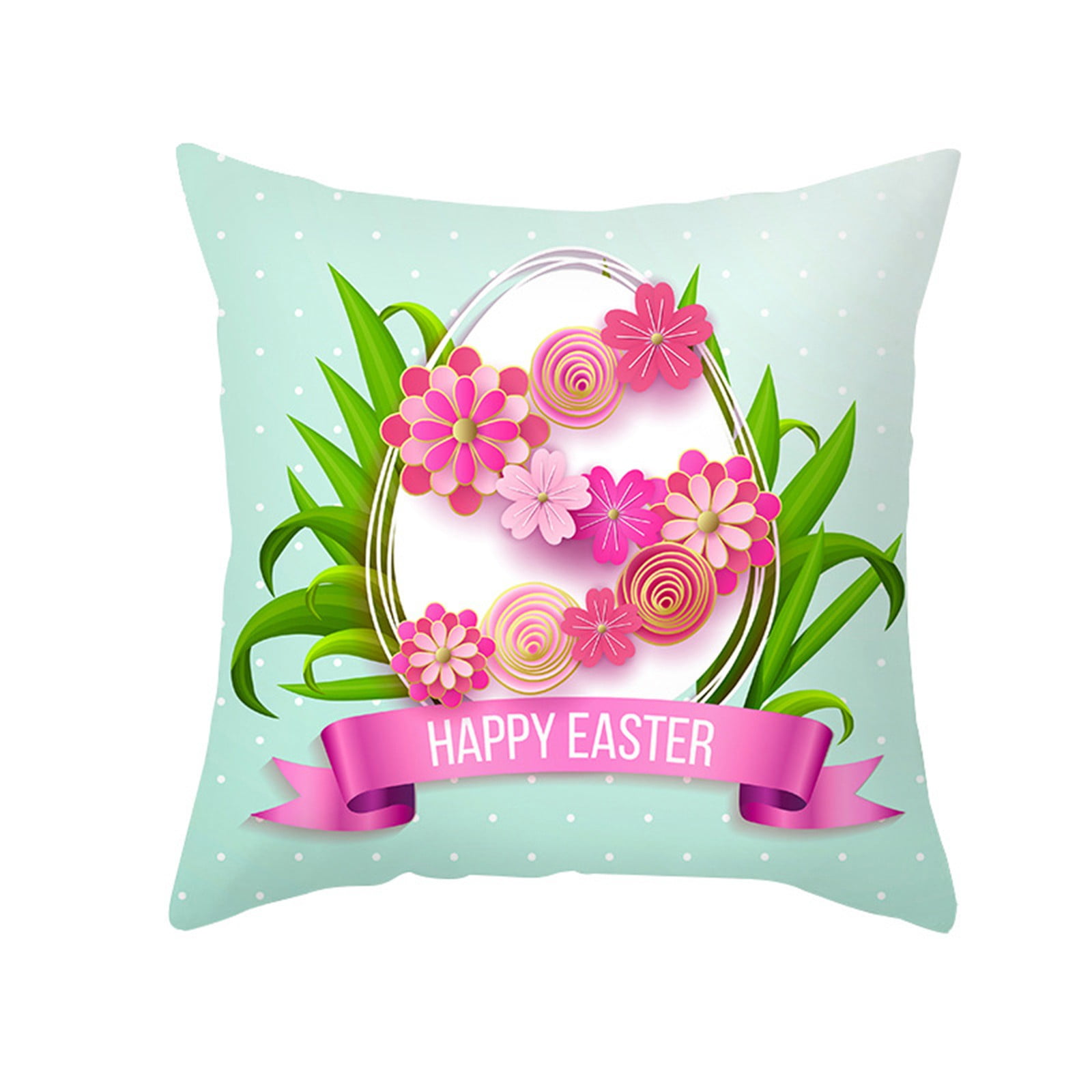 Easter Pillow Covers 18x18 Inch Rabbit Eggs Flower Pillow Cases ...