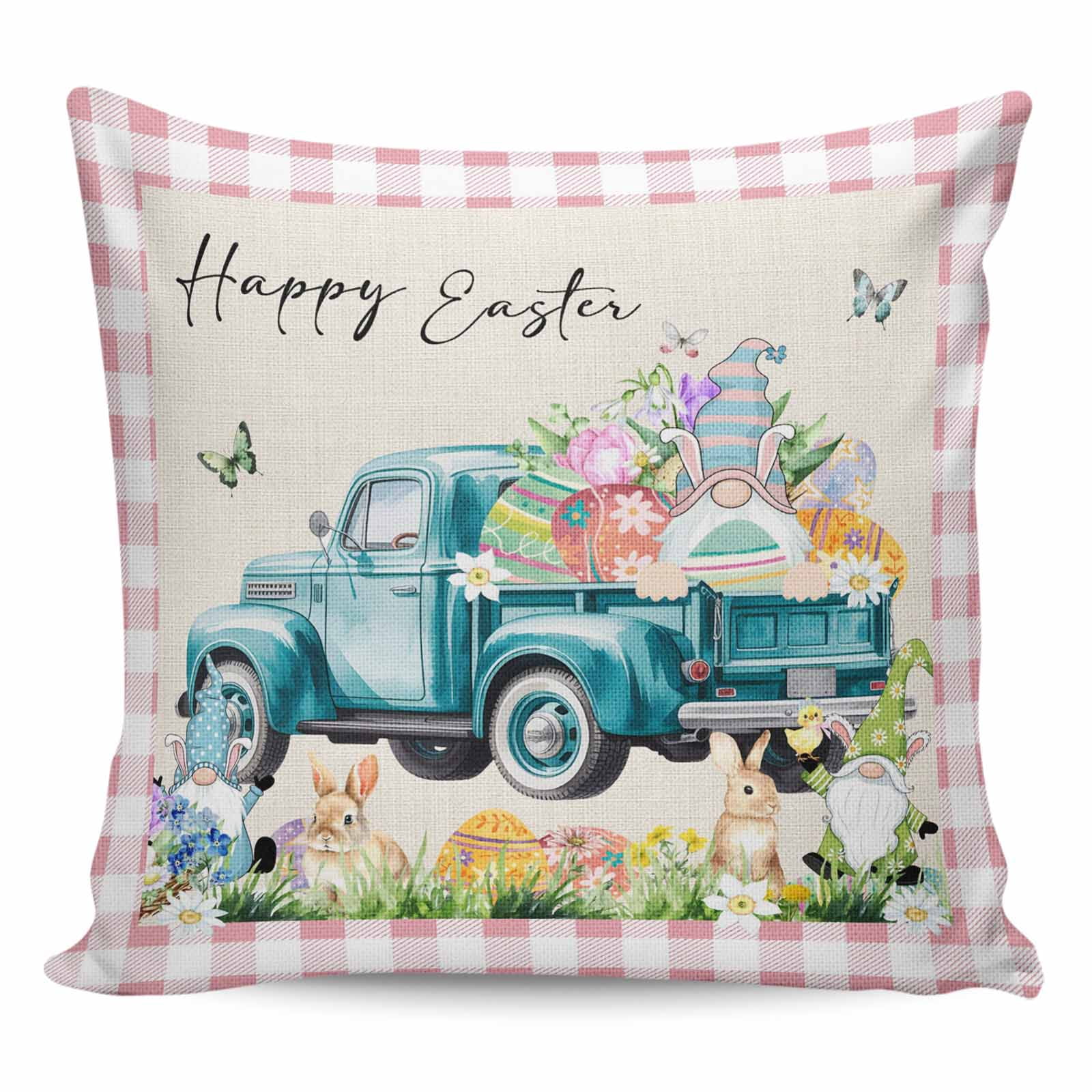 Easter Pillow Covers 24x24 Inch Decorative Throw Pillow Cover, Pink ...