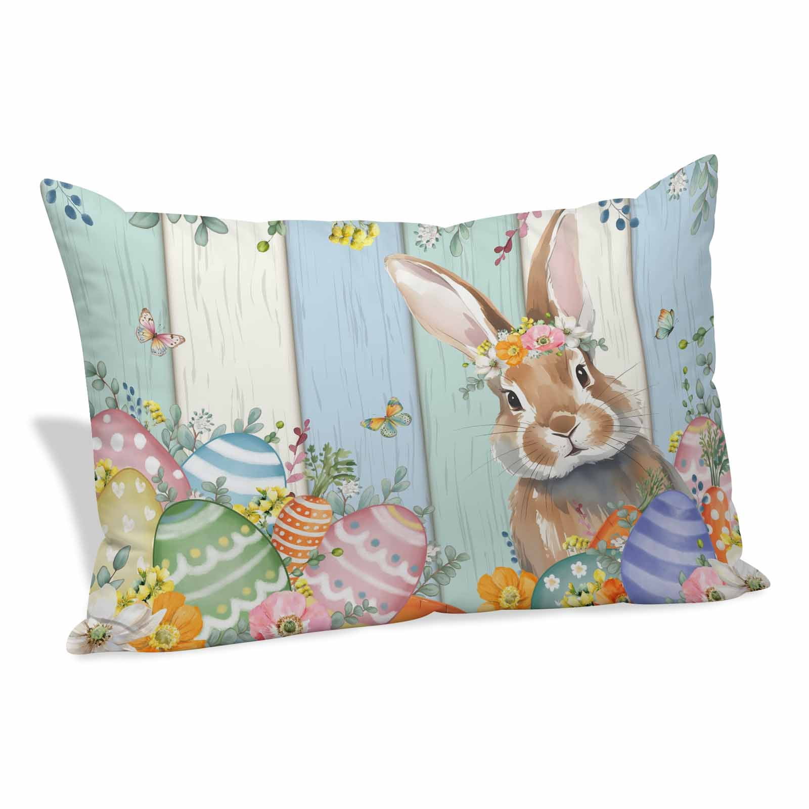 Easter Pillow Covers, Linen Long Throw Pillow Case, Spring Bunny ...