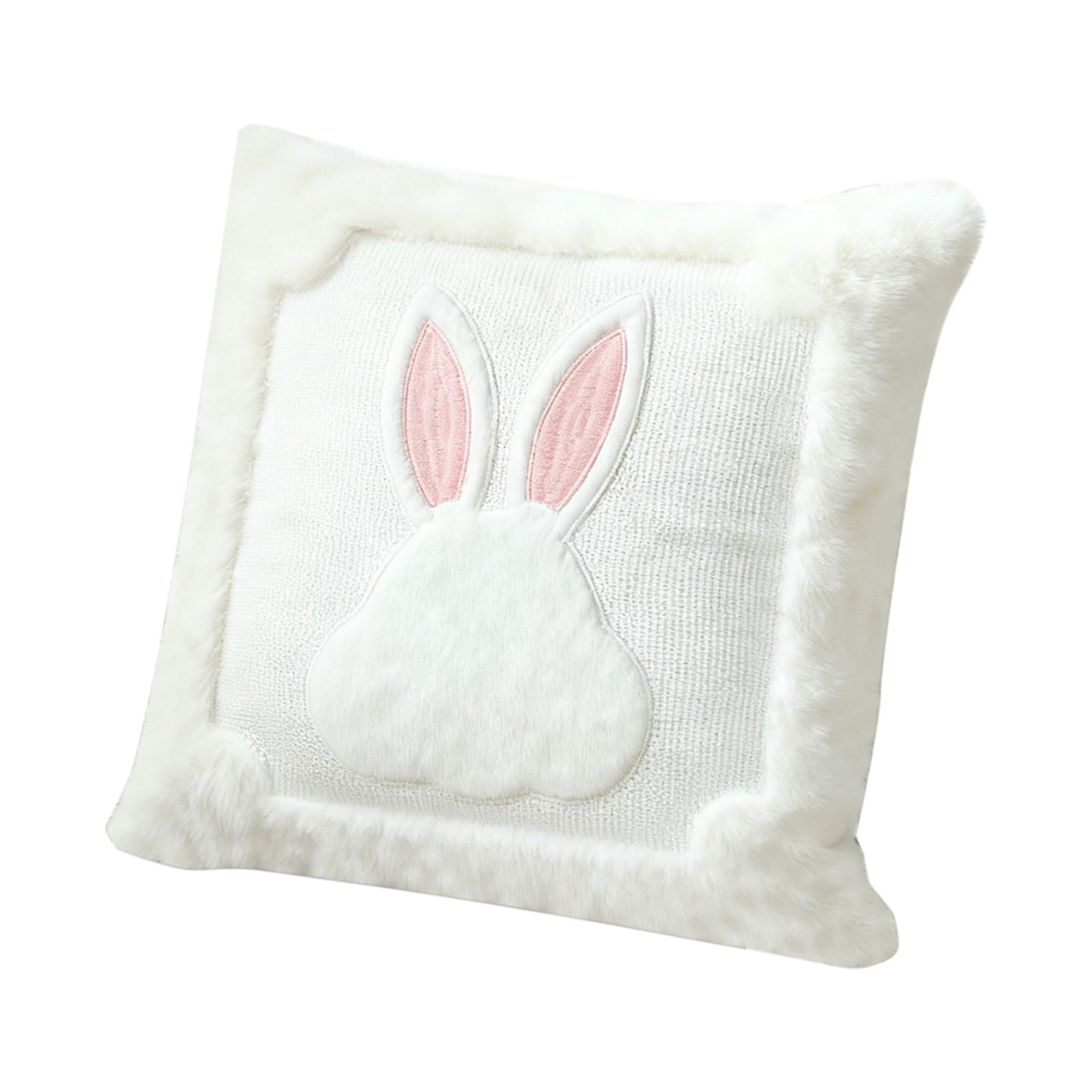Easter Pillow with Rabbits Patterns 17.7x17.7 Inches Decorative Pillow ...