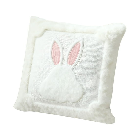 Easter Pillow with Rabbits Patterns 17.7x17.7 Inches Decorative Pillow ...
