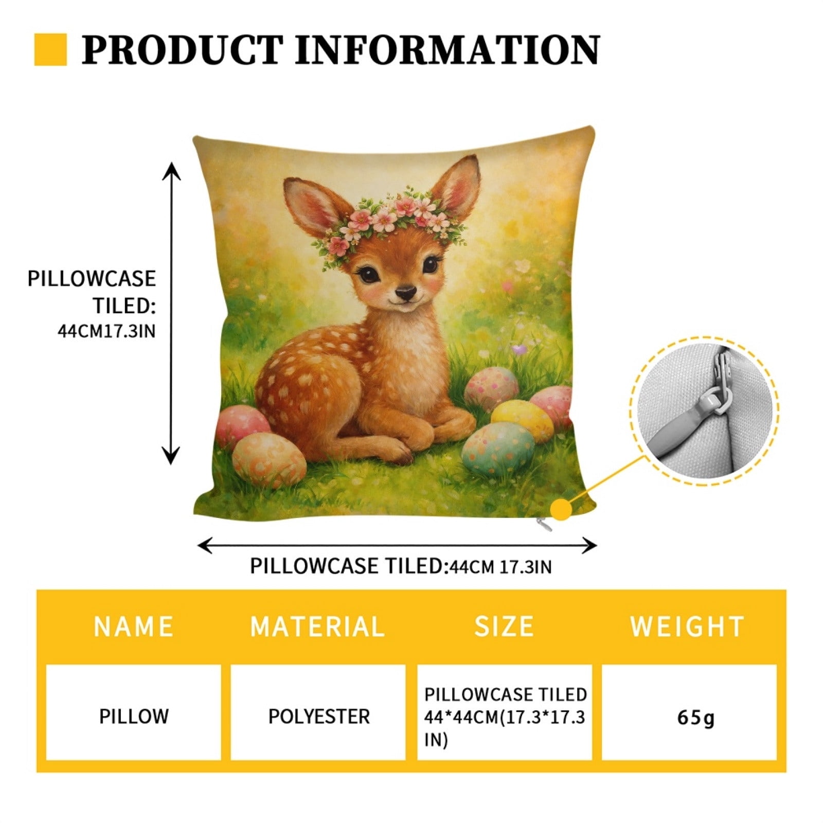 Easter Pillowcase for Drawing Holiday Decoration Gift Soft Breathable ...