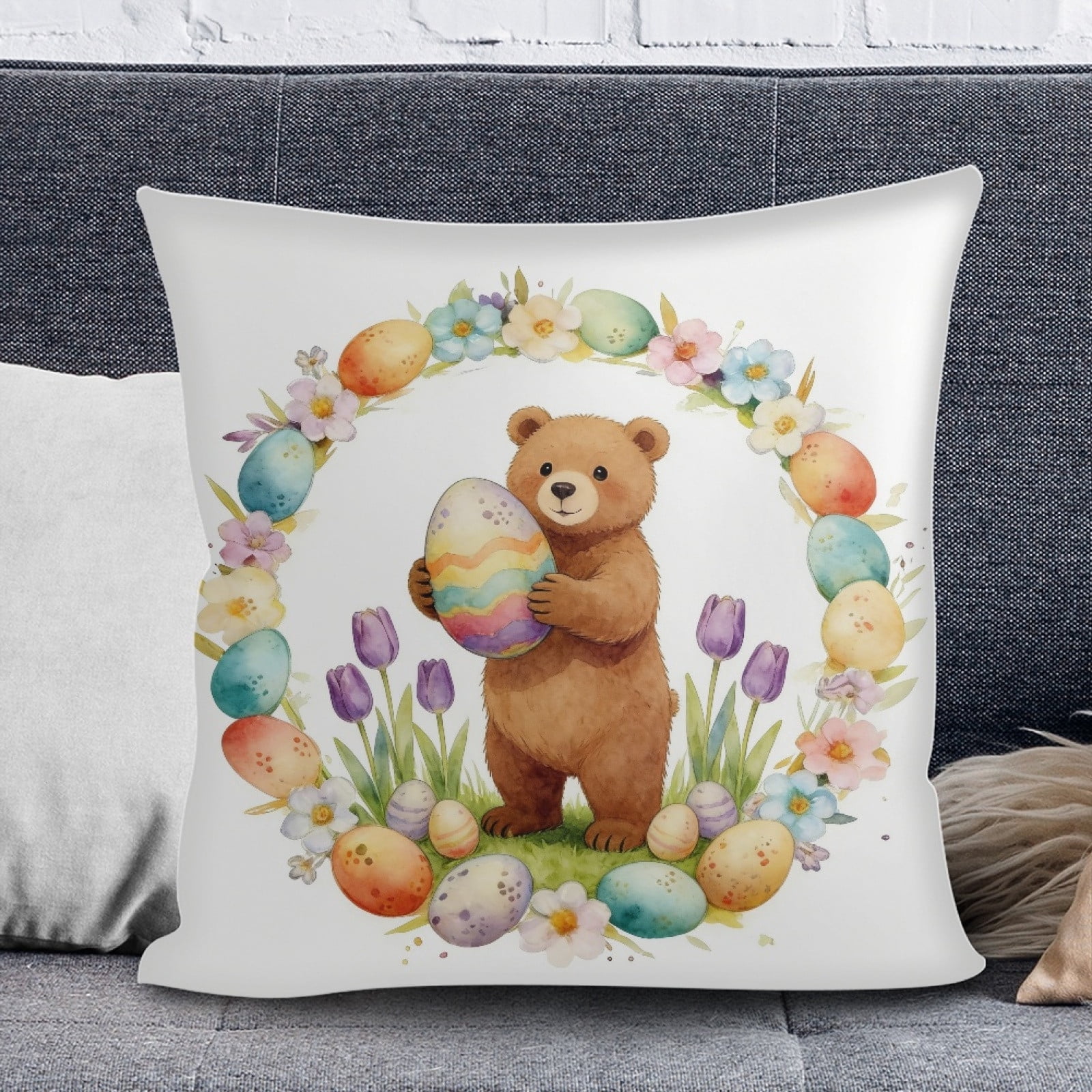 Easter Pillowcase for Holiday Decor with Blank Drawing Area, Decorative ...