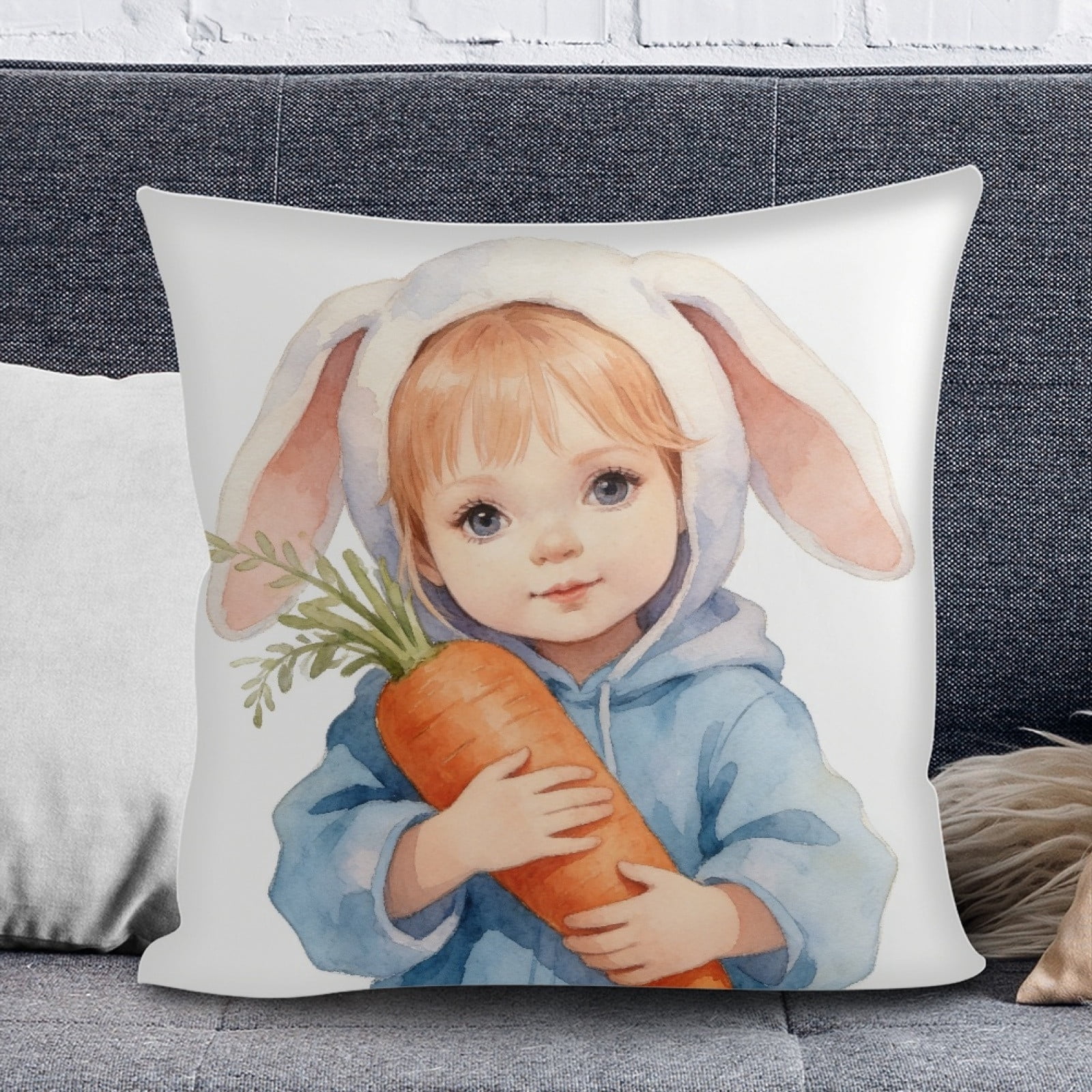 Easter Pillowcase for Holiday Decor with Blank Drawing Area, Decorative ...