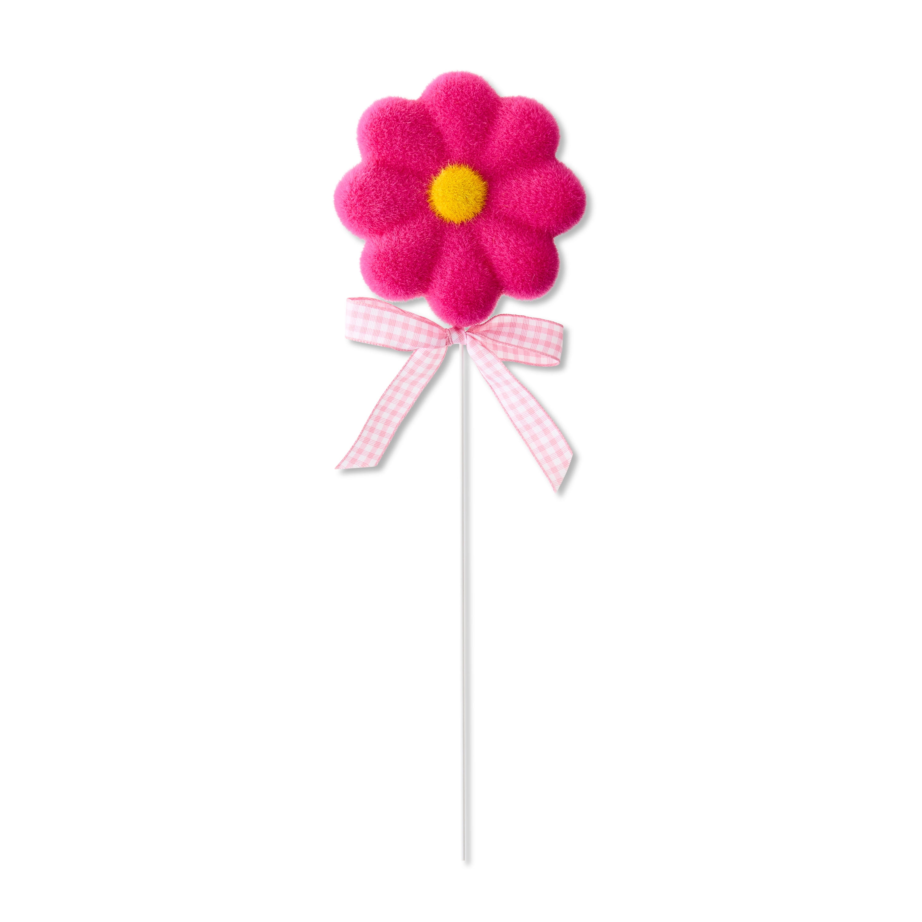 Easter Pink Flocked Daisy Decorative Pick, 10 in, by Way To Celebrate ...