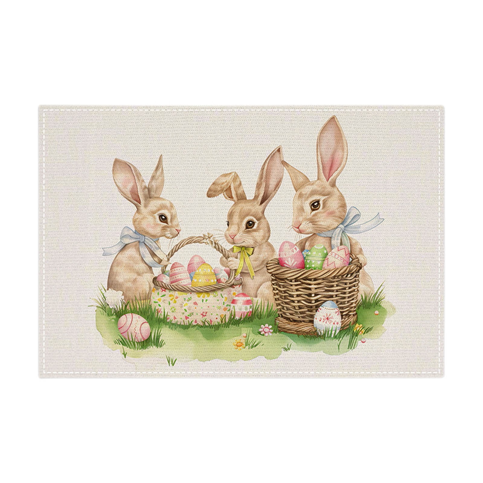 Easter Placemats Heat Insulation Table Mats Washable Polyester Kitchen ...
