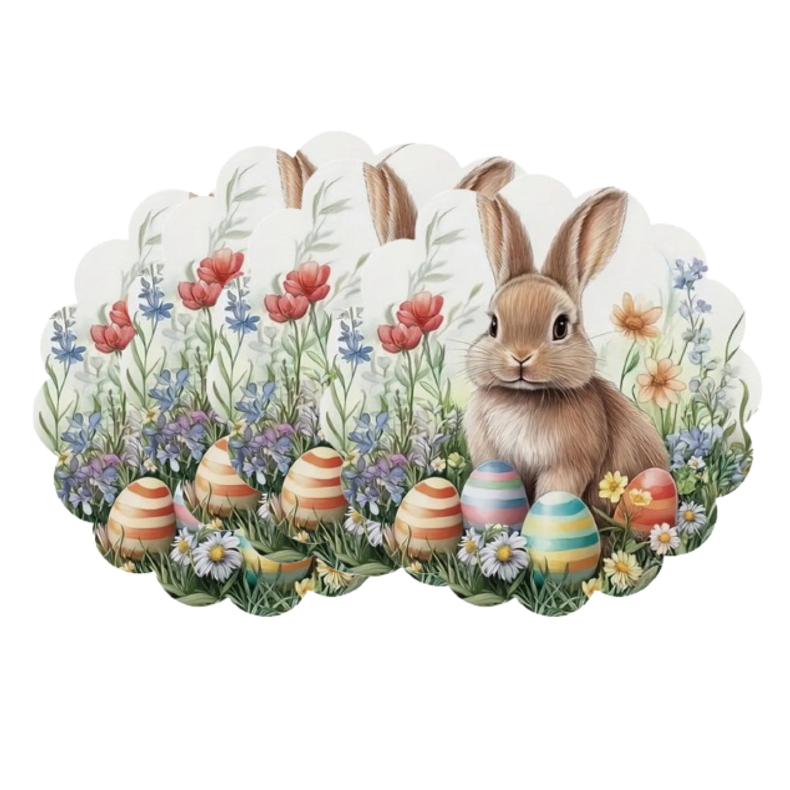 Easter Placemats Set of 4 Easter Decoration 14'' Linen Bunny Rabbits ...