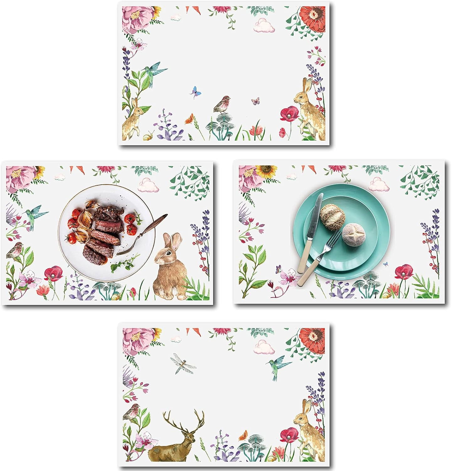 Easter Placemats Table Mats Rectangle Cotton Linen Tableware Pad Set of ...