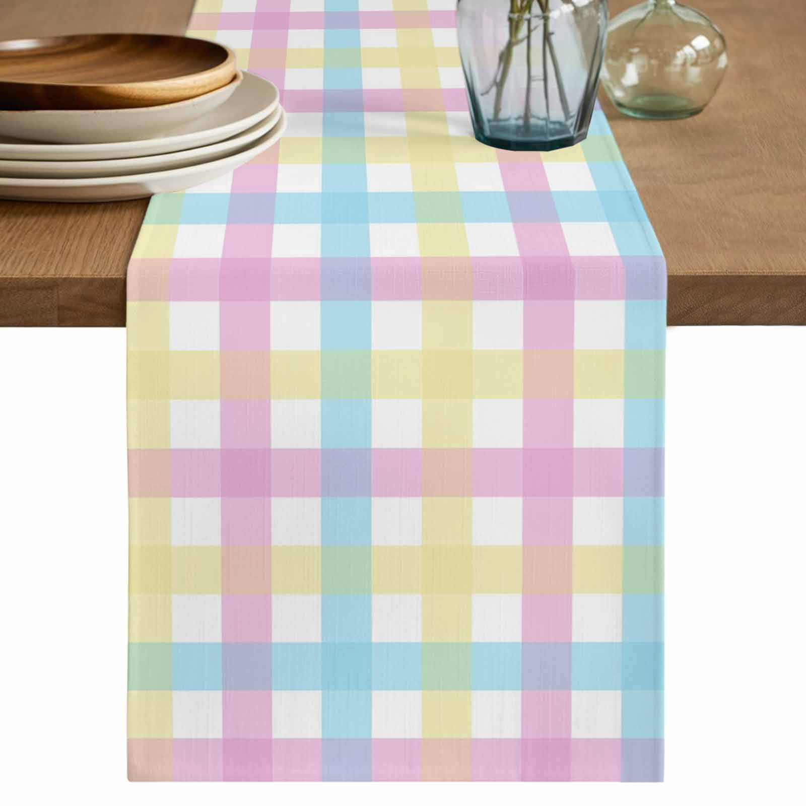 Easter Plaid Table Runner 72 Inches, Spring Buffalo Plaid Simple ...