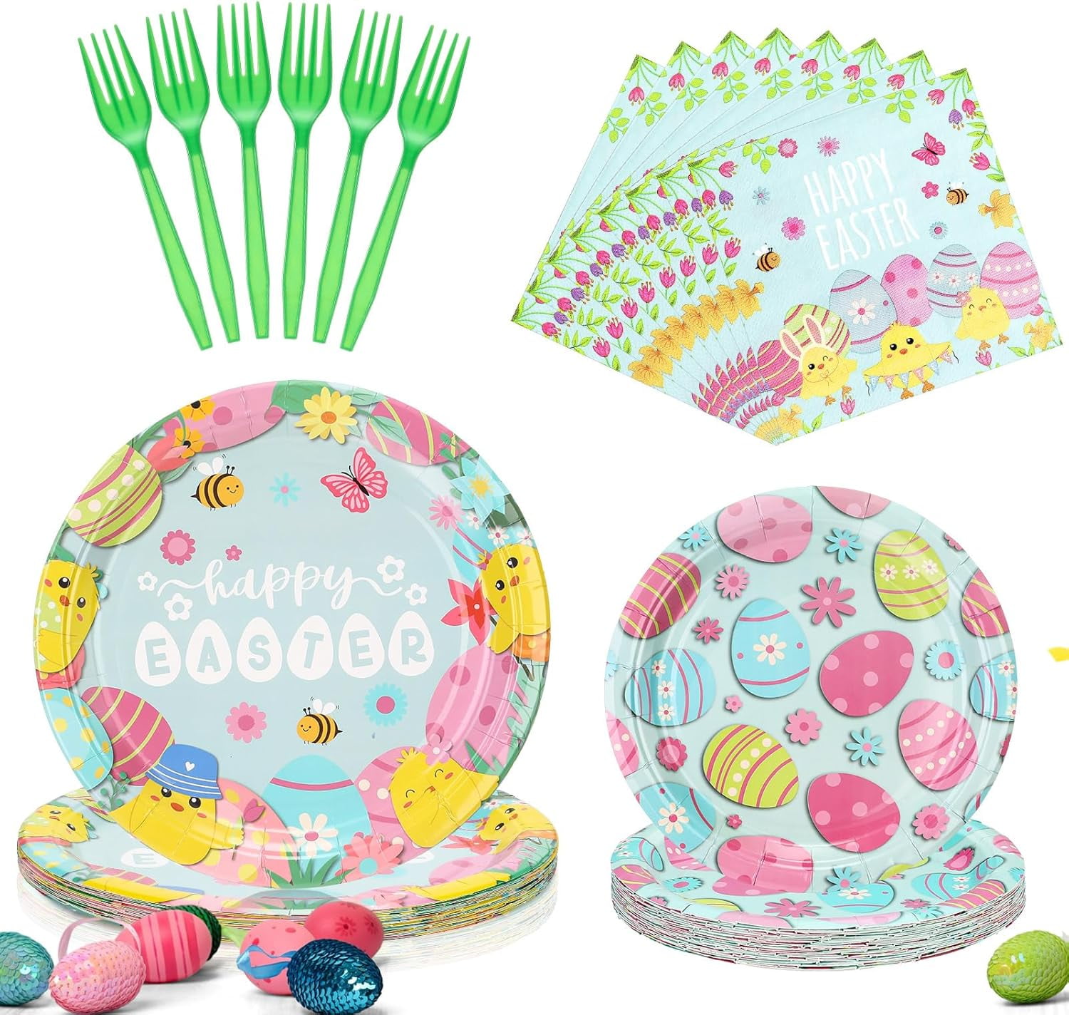 Easter Plates and Napkins Disposable Dinnerware Supplies, Paper ...