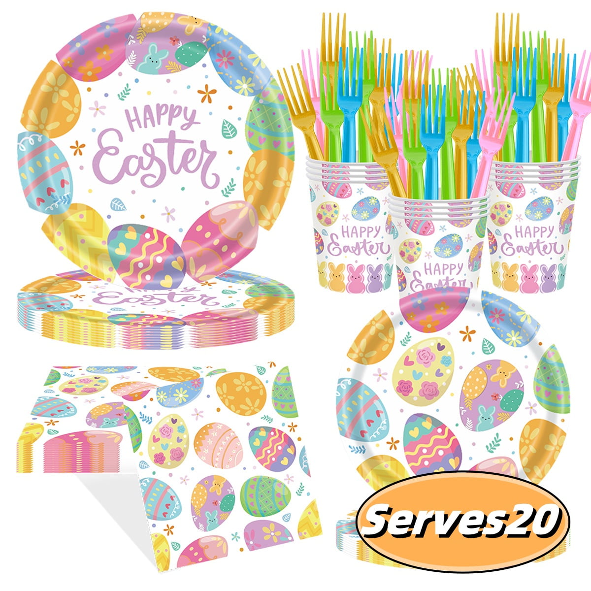 Easter Plates and Napkins Easter Disposable Tableware Disposable for ...