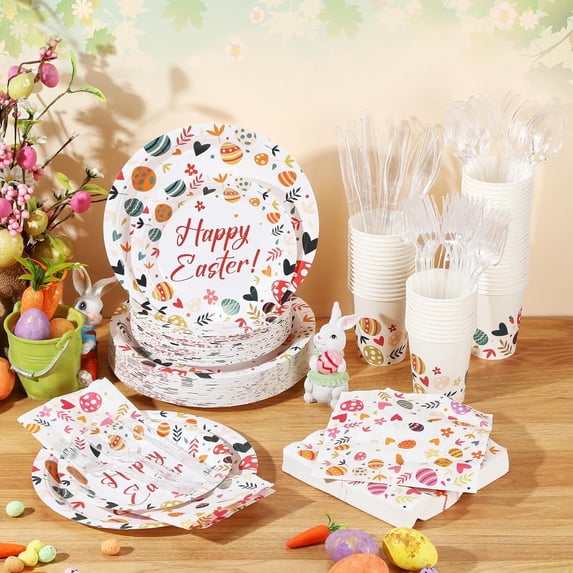 Easter Plates and Napkins Set Include Paper Plates Cups Napkins Sets ...