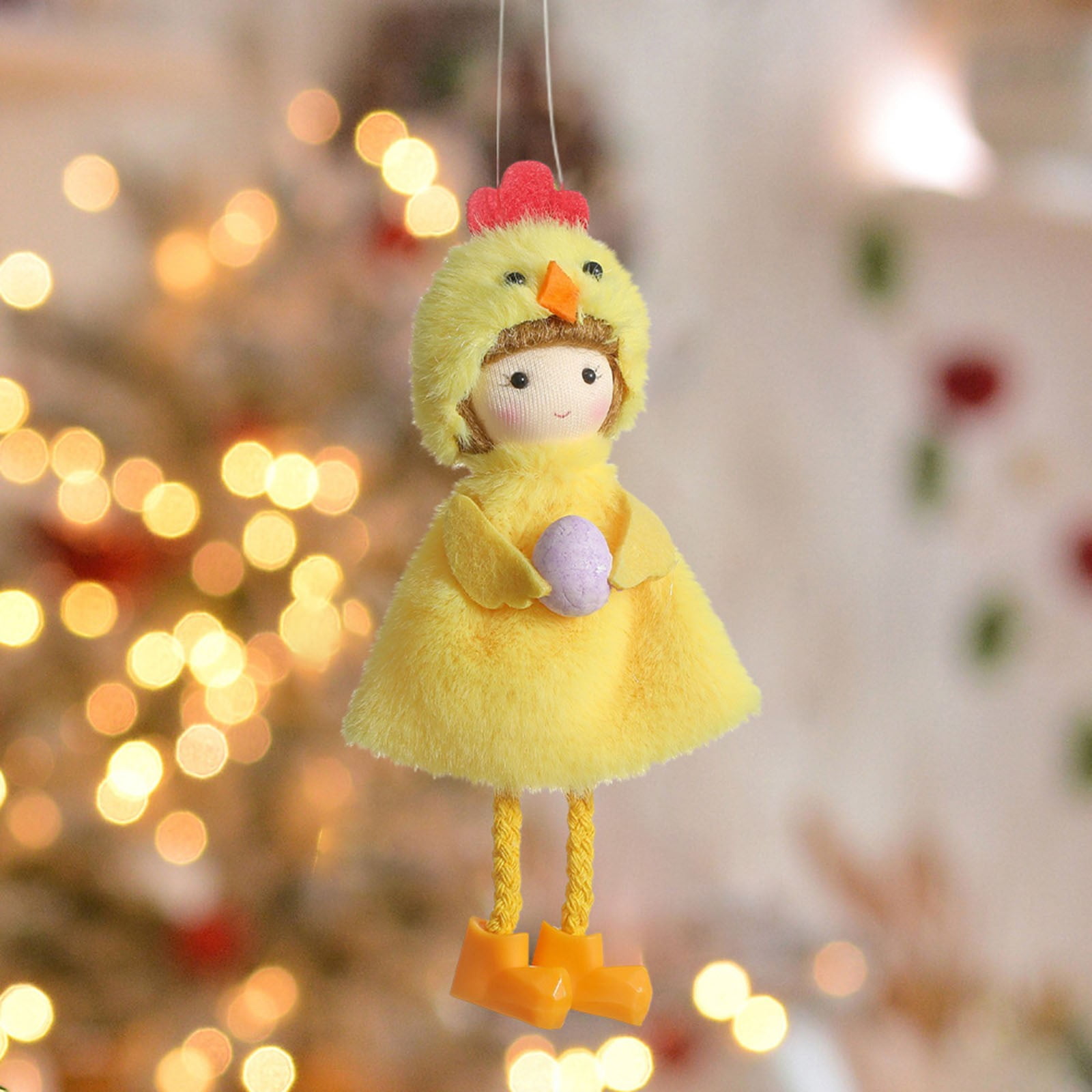Easter Plush Angel Hanging Ornaments Easter Angel Doll Wearing Yellow ...