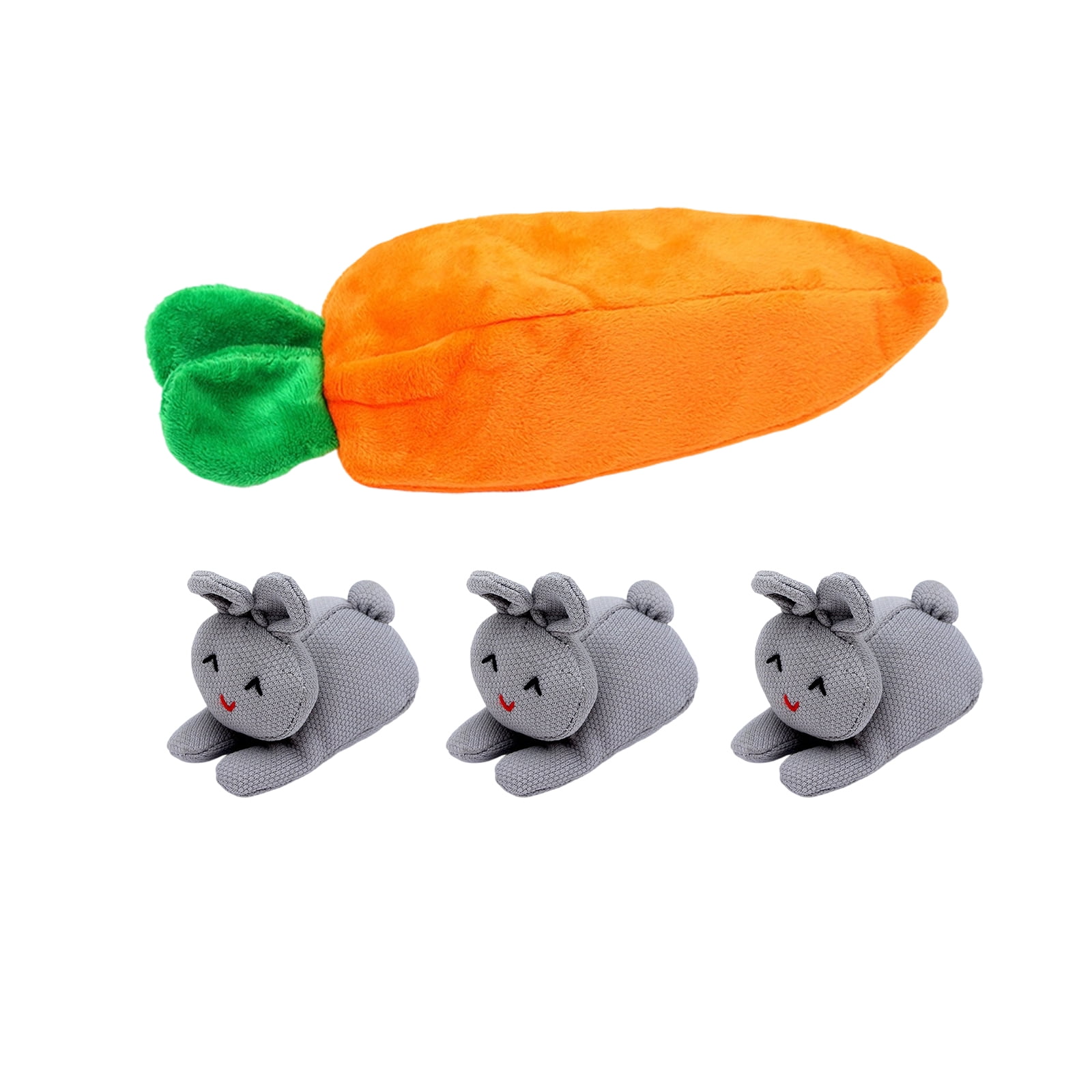 Easter Plush Bunny Toys and Carrot Coin Purse Soft Stuffed Animal Set ...
