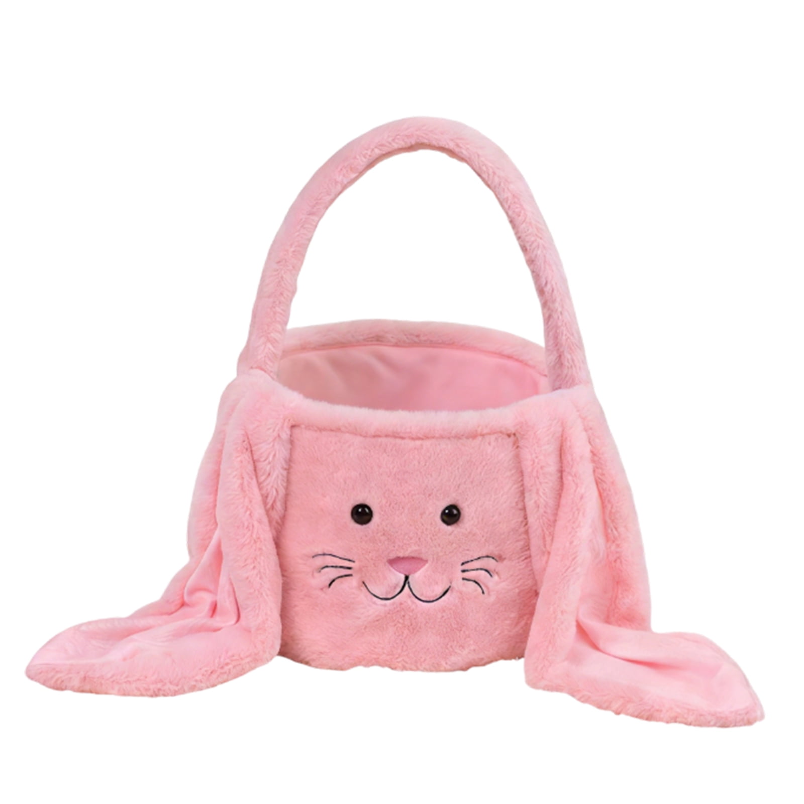 Easter Plush DIY Decorative Basket with Bunny Ears, Soft Storage Pouch ...