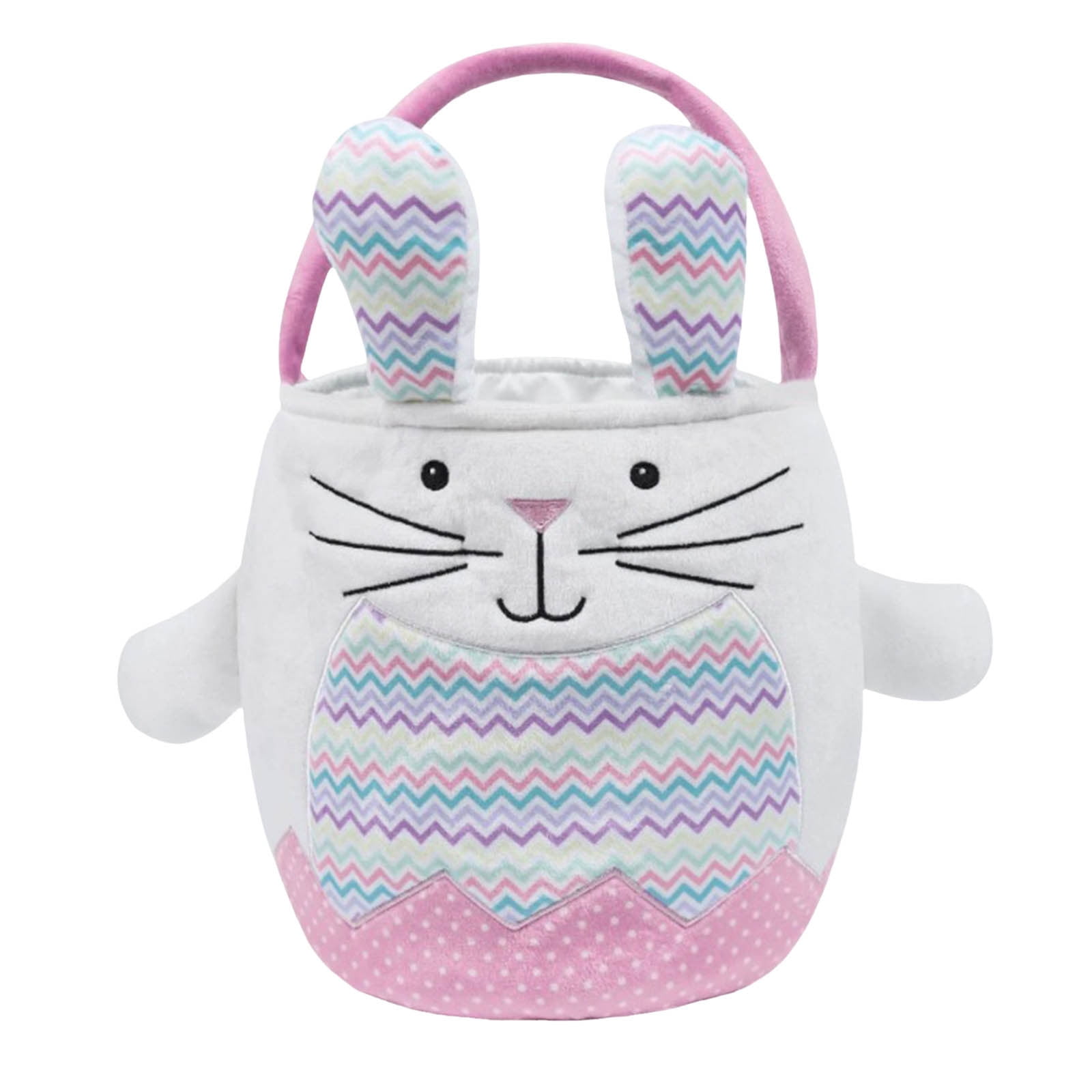 Easter Plush Rabbit Carrying Bucket - Adorable Stuffed Bunny with ...
