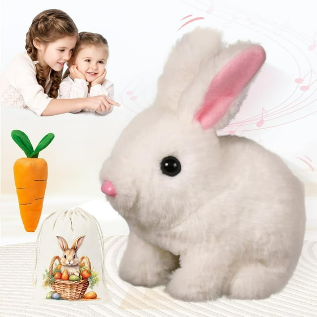 Easter Plush Toys For Girls Bunny - My Realistic Bunny Toy, Interactive Bunny Realistic Bunny ...