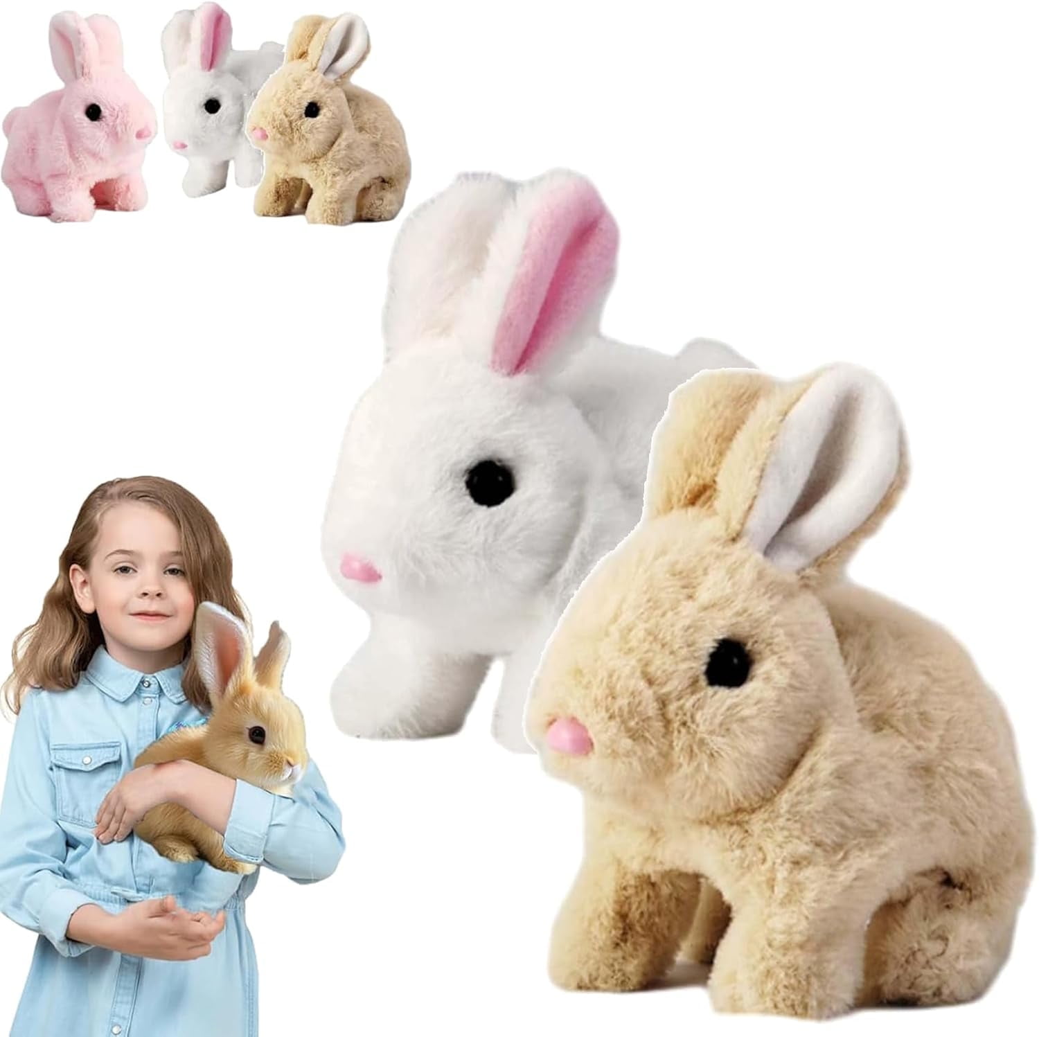 Easter Plush Toys For Girls Bunny - My Realistic Bunny Toy, Realistic ...