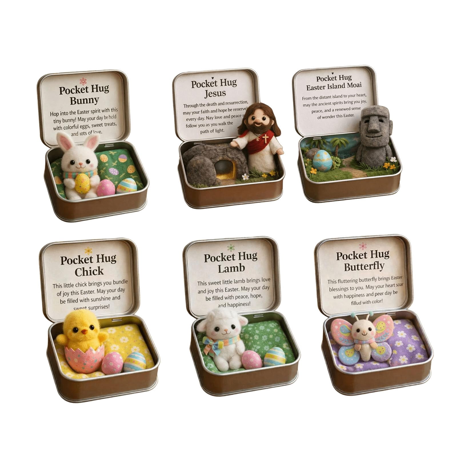 Easter Pocket Hug Box - Mini Felt Bunny Keepsake for Resurrection ...