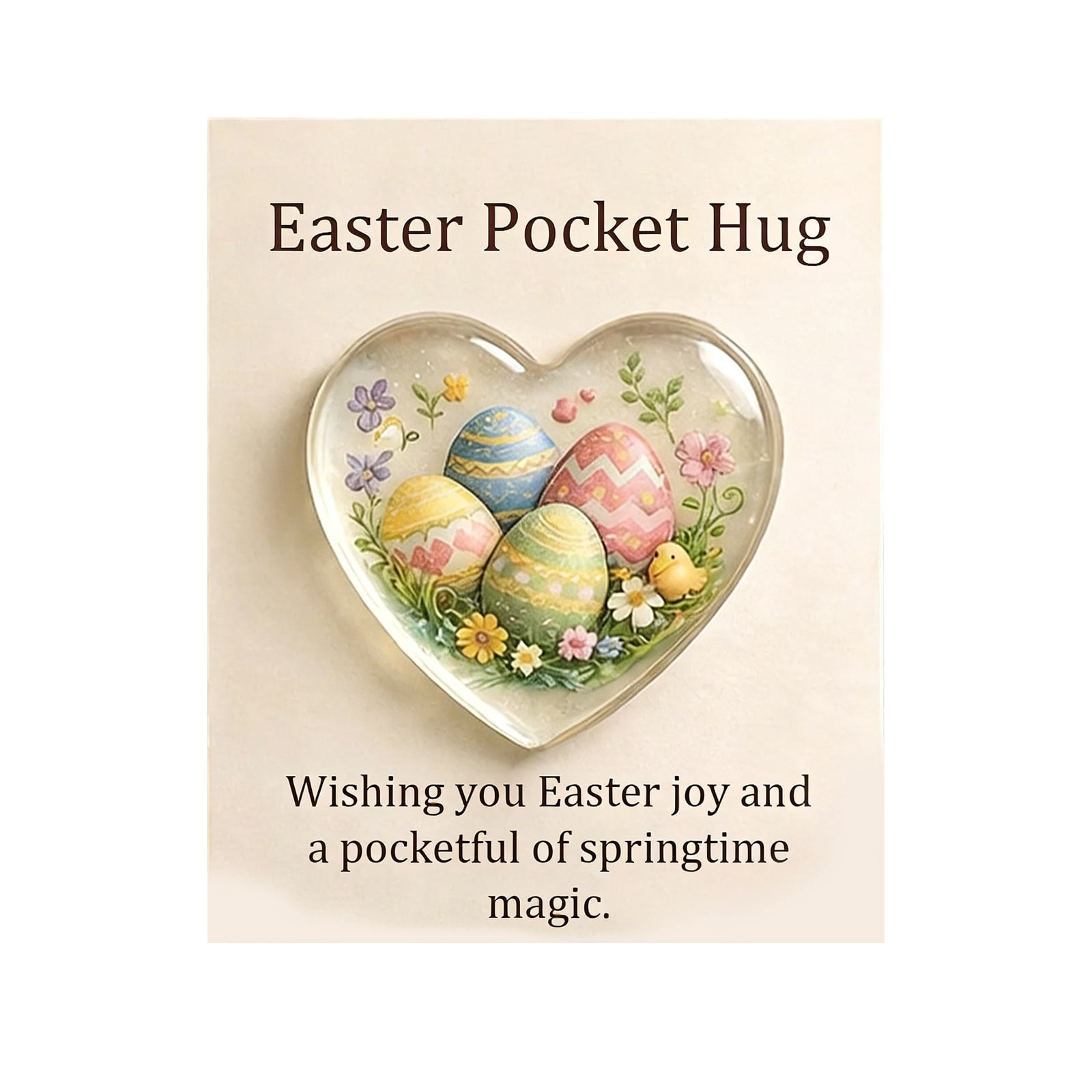 Easter Pocket Hug Tabletop Ornament – 2.13*3.54in Heart-Shaped Mini ...