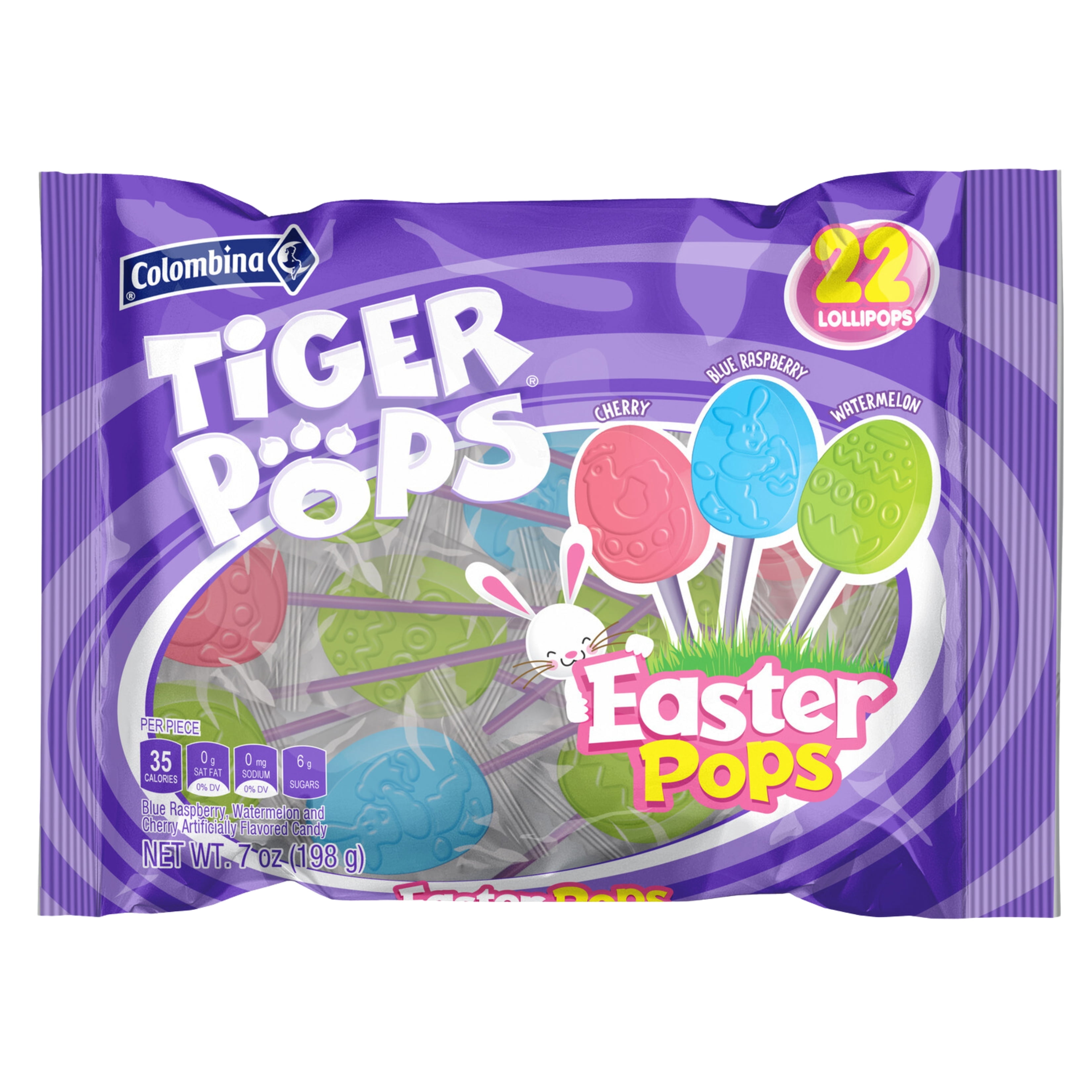 Easter Pops Tiger Egg Shaped Lollipops Cherry Blue Raspberry Watermelon ...