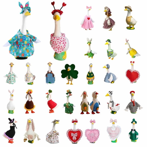 Easter Porch Goose Outfits Dress and Hat Set Clothes Costume for Patio ...