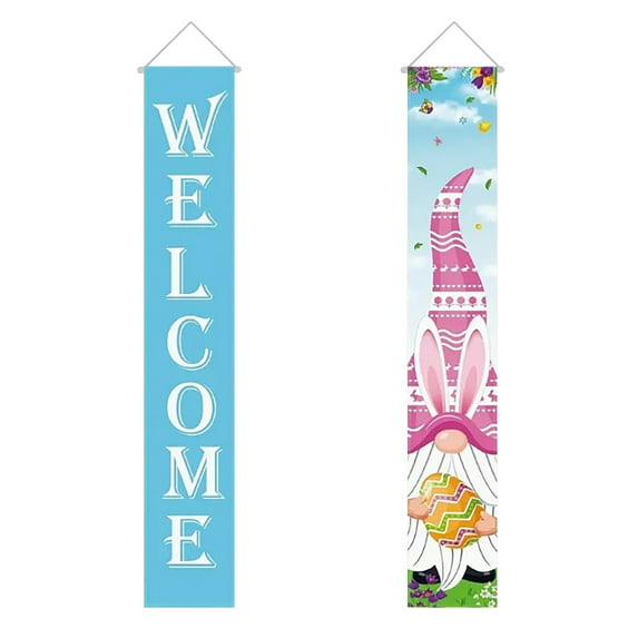Easter Porch Sign Happy Easter Indoor Outdoor Wall Hanging Flag Banners ...