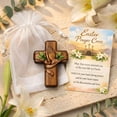 Easter Prayer Comfort Cross Gift Set with Card & Bag, Wooden Handheld ...