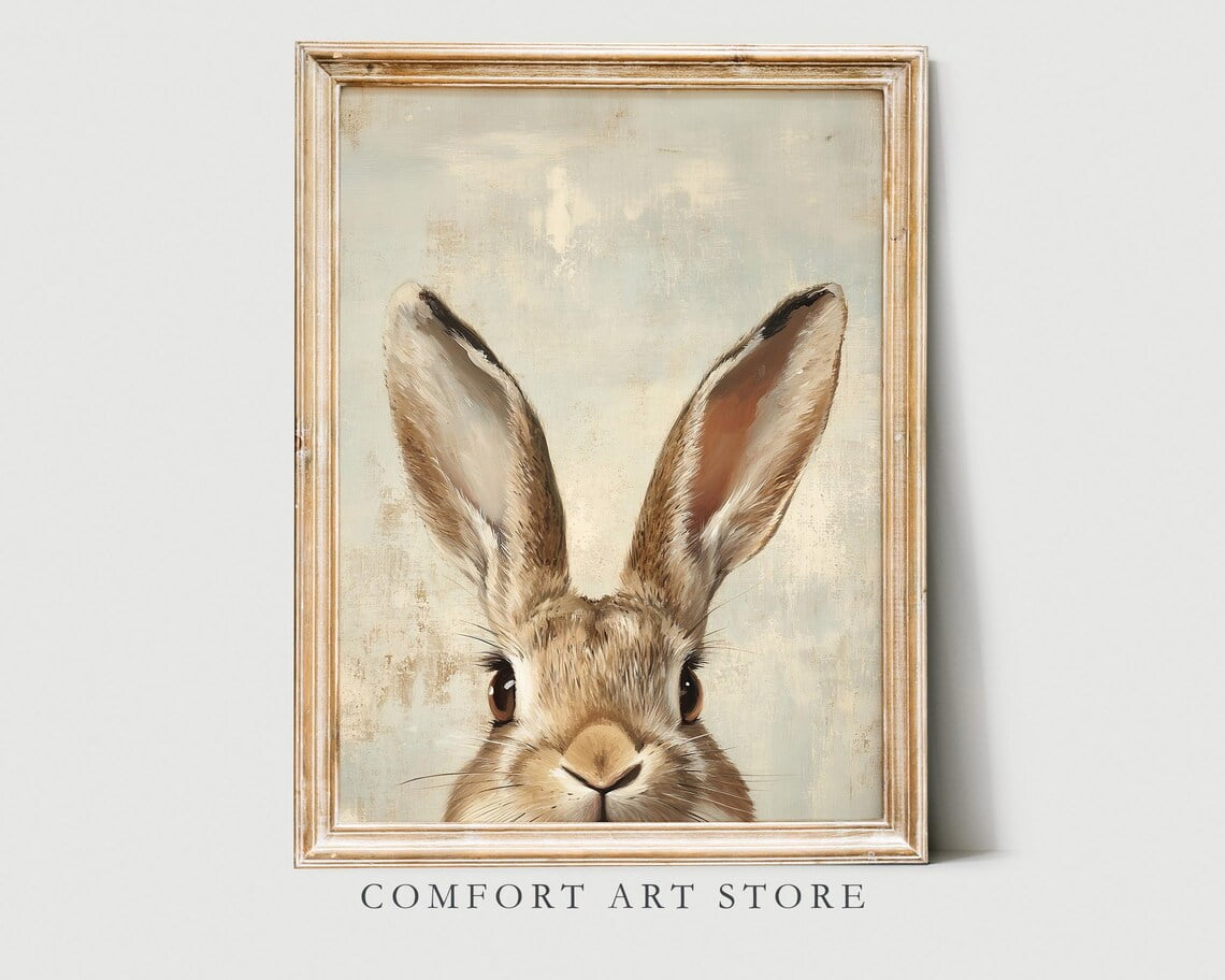 Easter Printable Art Easter Bunny Print Easter Bunny Ears Spring Rabbit ...