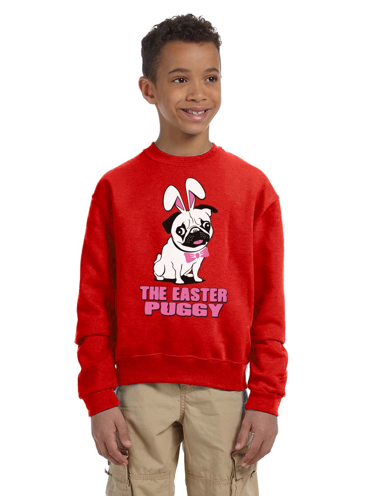Easter Puggy Easter Sweatshirt for Kids Sweater - Youth S M L XL ...