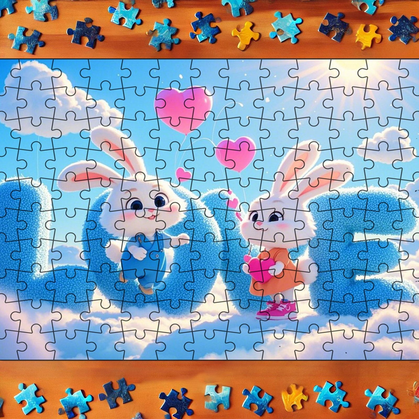 Easter Puzzle Gift for Kids, Cute Bunny Jigsaw Puzzles for Kids Ages 6 ...