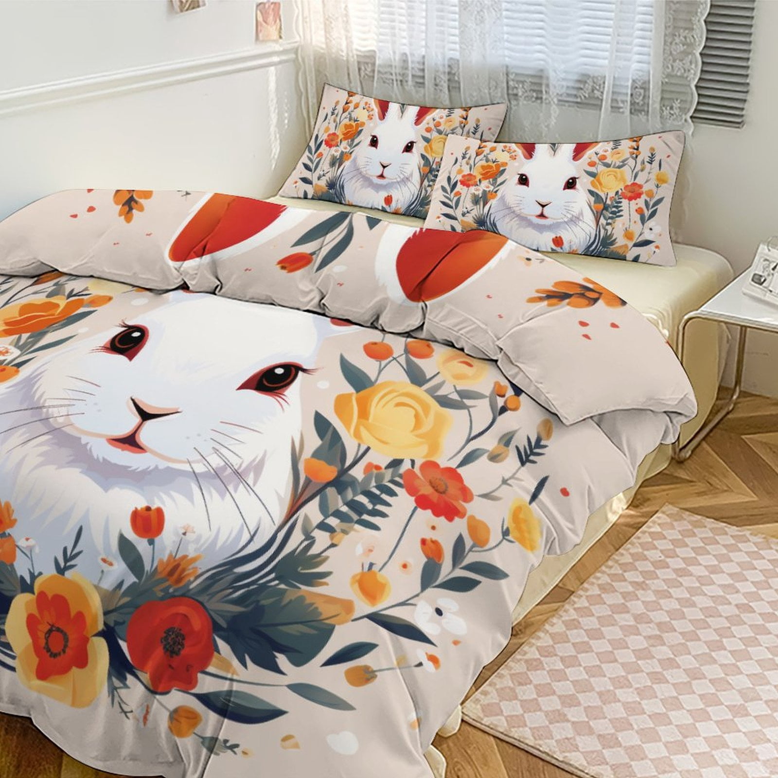 Easter Rabbit 3D Duvet Cover Set Quilt Cover Theme of Kid Boy Girl for ...