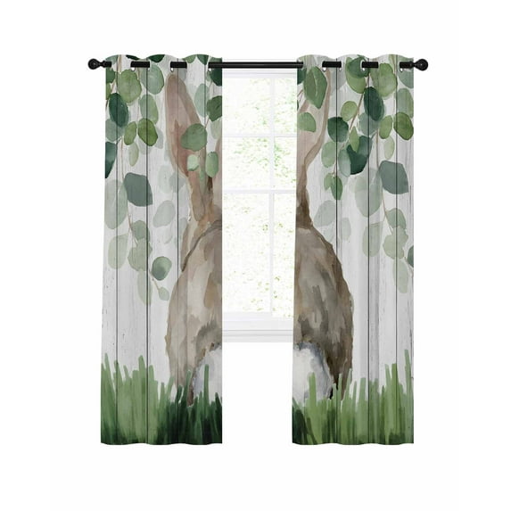 Easter Rabbit Blackout Curtains for Bedroom Living Room, Spring ...