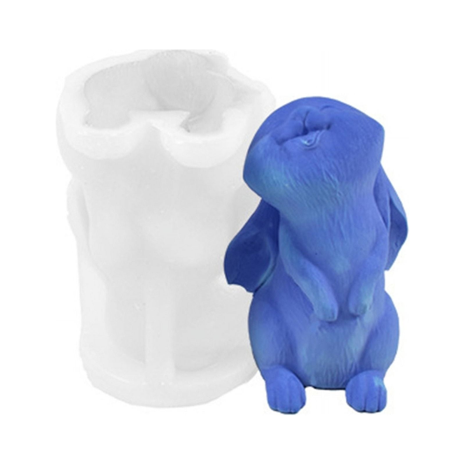 Easter Rabbit Candle Mold Diy Aromath Gypsum Sit Up and Look Sitting ...