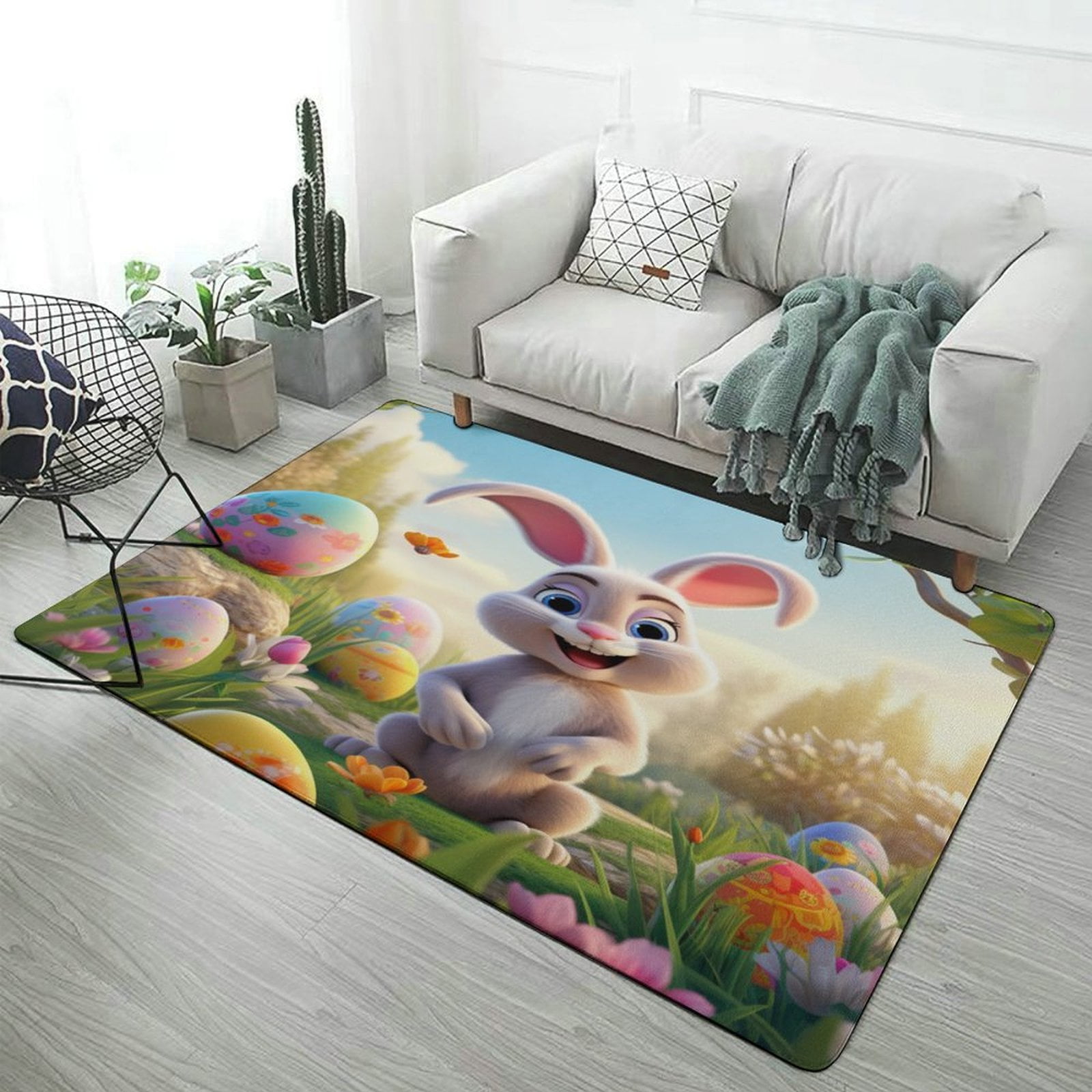 Easter Rabbit Carpet Rug for Home Living Room Bedroom Sofa Doormat ...