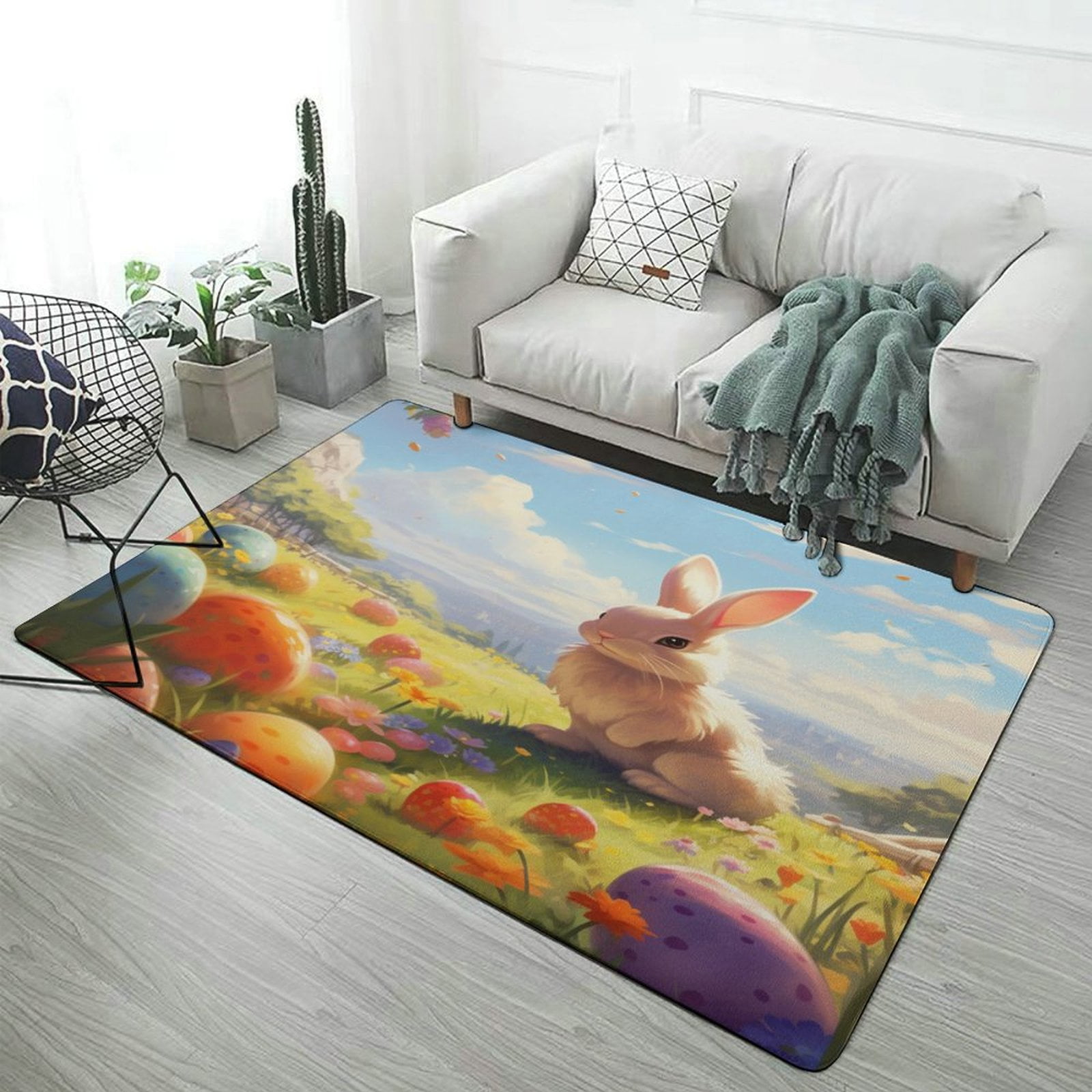 Easter Rabbit Carpet Style Living Room Bedroom Rug Modern 3d Entry Door ...