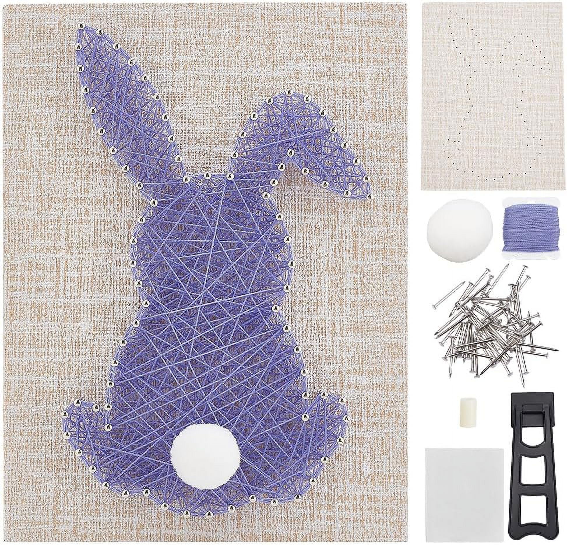 Easter Rabbit DIY String Art Kit for Adult Beginners Purple Bunny ...
