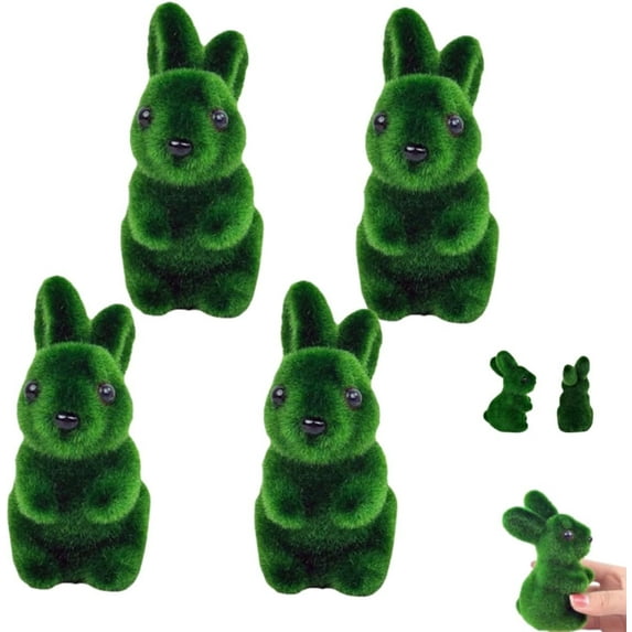 Easter Rabbit Decoration Horticulture Green Flocking Moss Sculpture ...