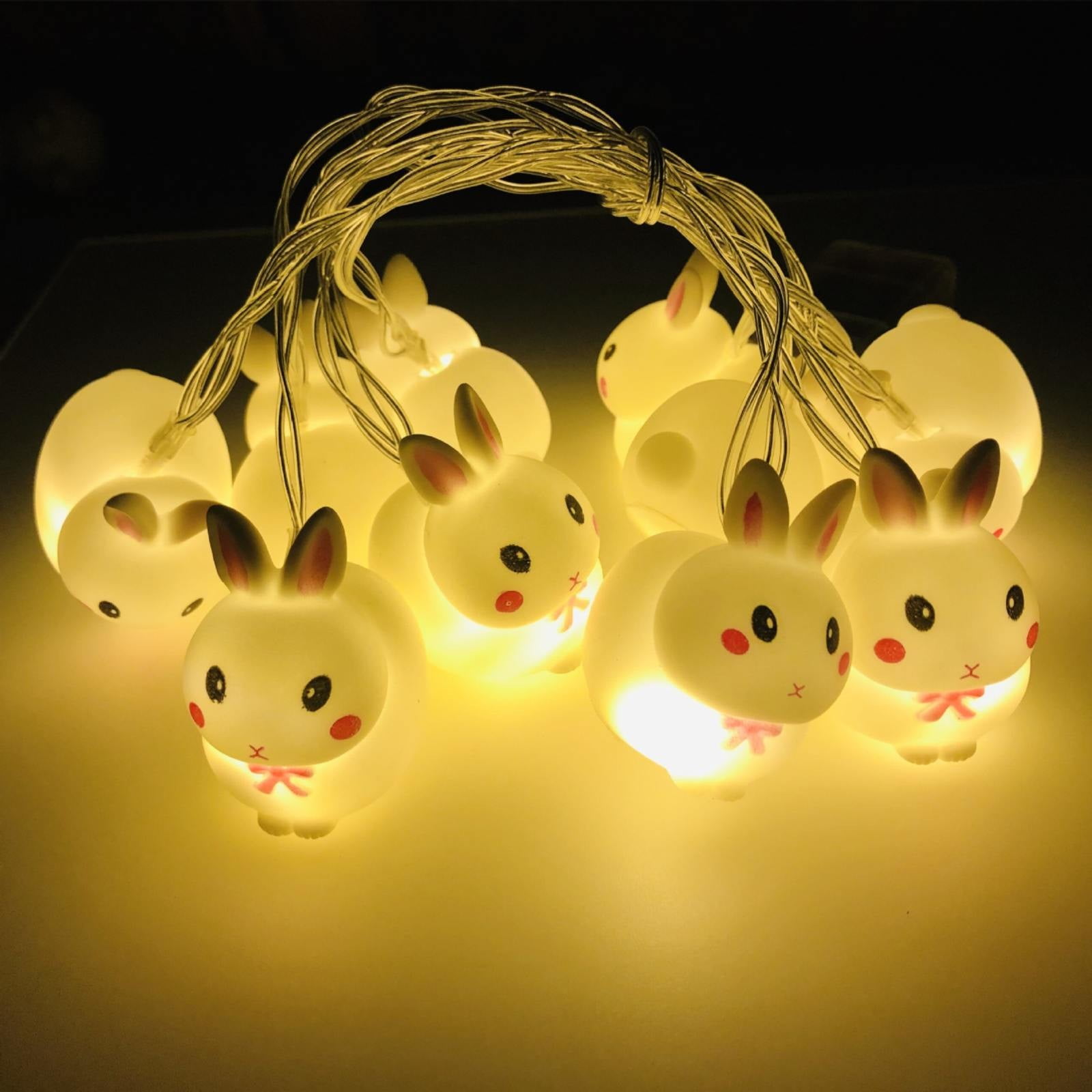 Easter Rabbit Disco Ball String Lights Battery Operated, Plastic Indoor Lights String, Easter ...