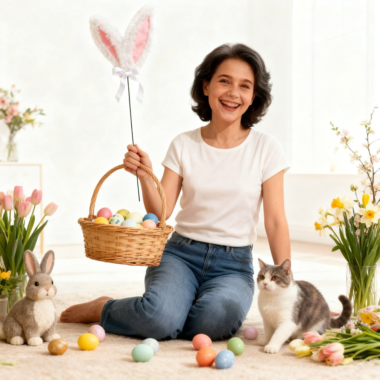 Easter Rabbit Ear Adornment Plug In for Vase Centerpiece for Holiday ...