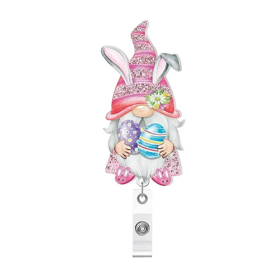Easter Rabbit-Eared Faceless Old Man Retractable Badge Holder Acrylic ...