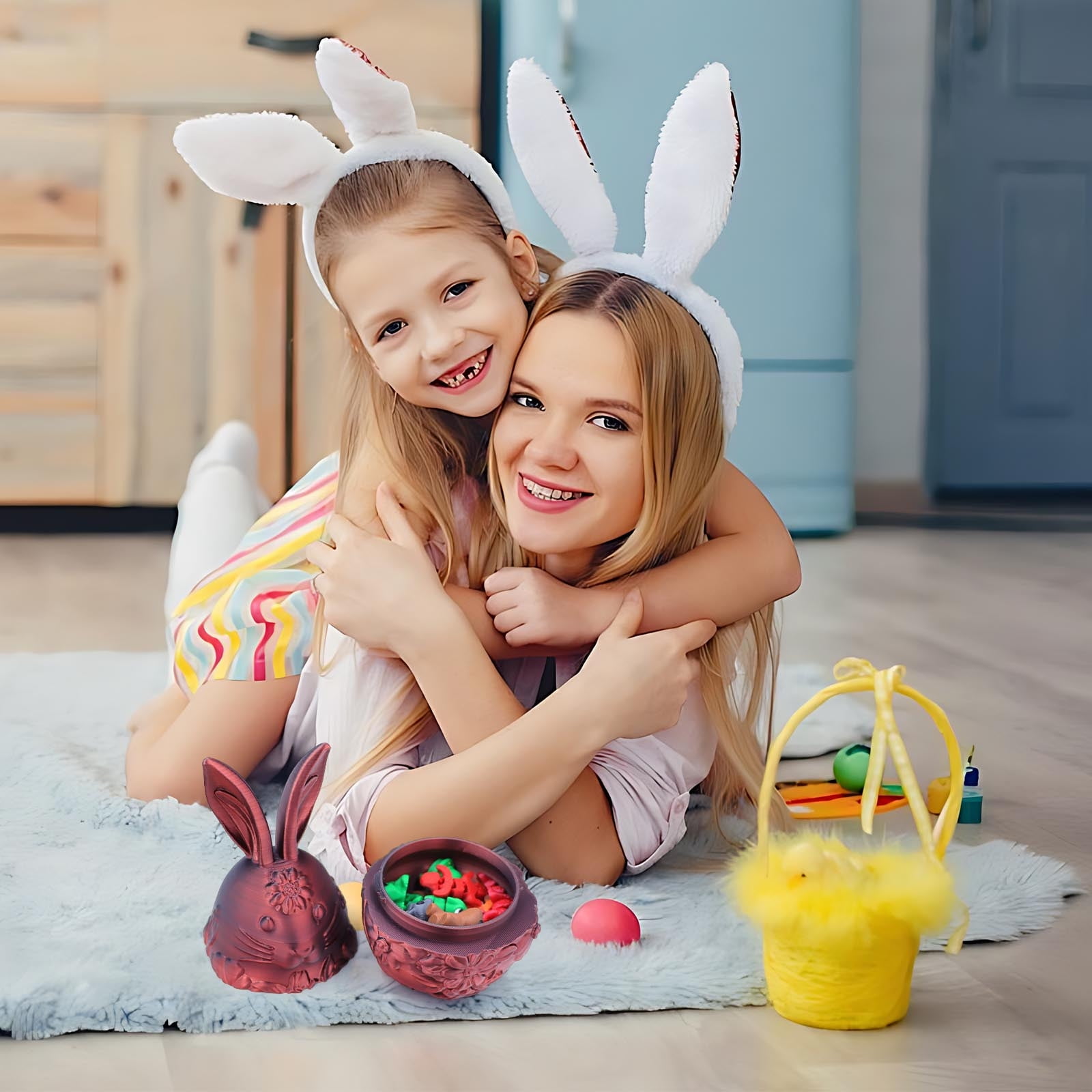 Easter Rabbit Eggs-3D Printed Lottery Twisted Eggs, Colored Rabbit Eggs ...