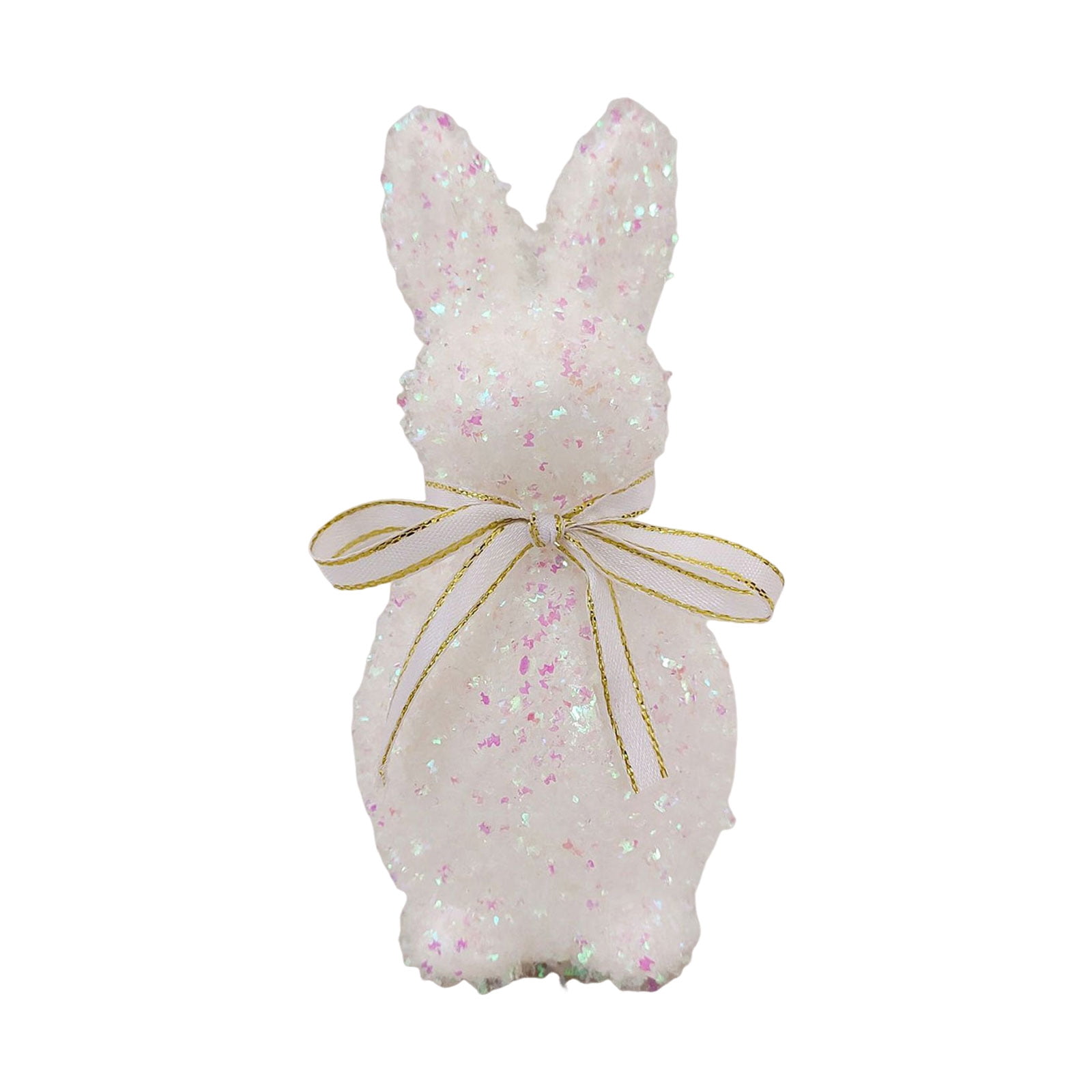 Easter Rabbit Figurine Decorations Rabbits Ornament with Glittering ...