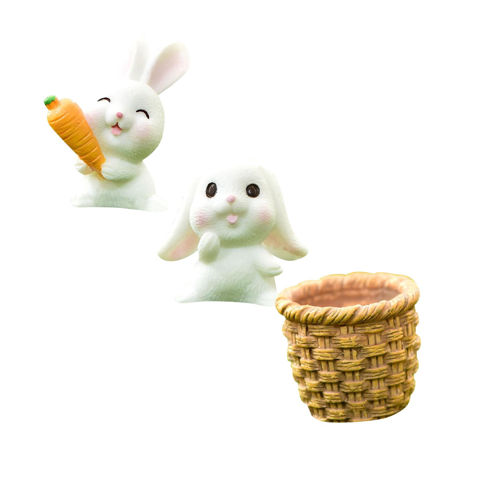 Easter Rabbit Figurines Cake Topper Easter Mini Rabbit Garden Carrot ...