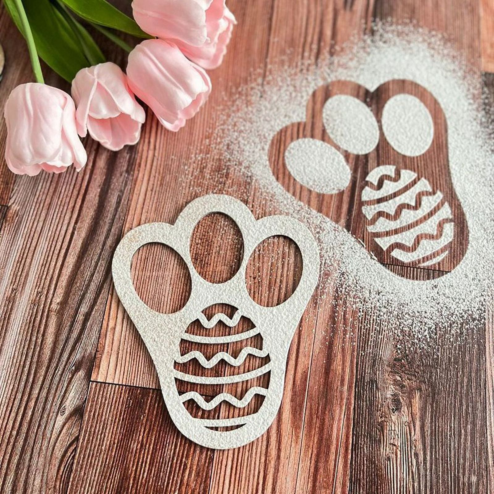 Easter Rabbit Foot Print Stencil Floor Bunny Template Reusable ...