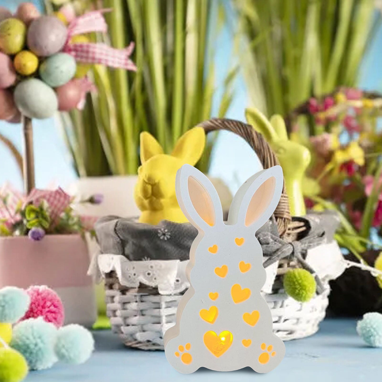 Easter Rabbit Led Lamp Decoration Silica Gel Mould Hollow Rabbit ...
