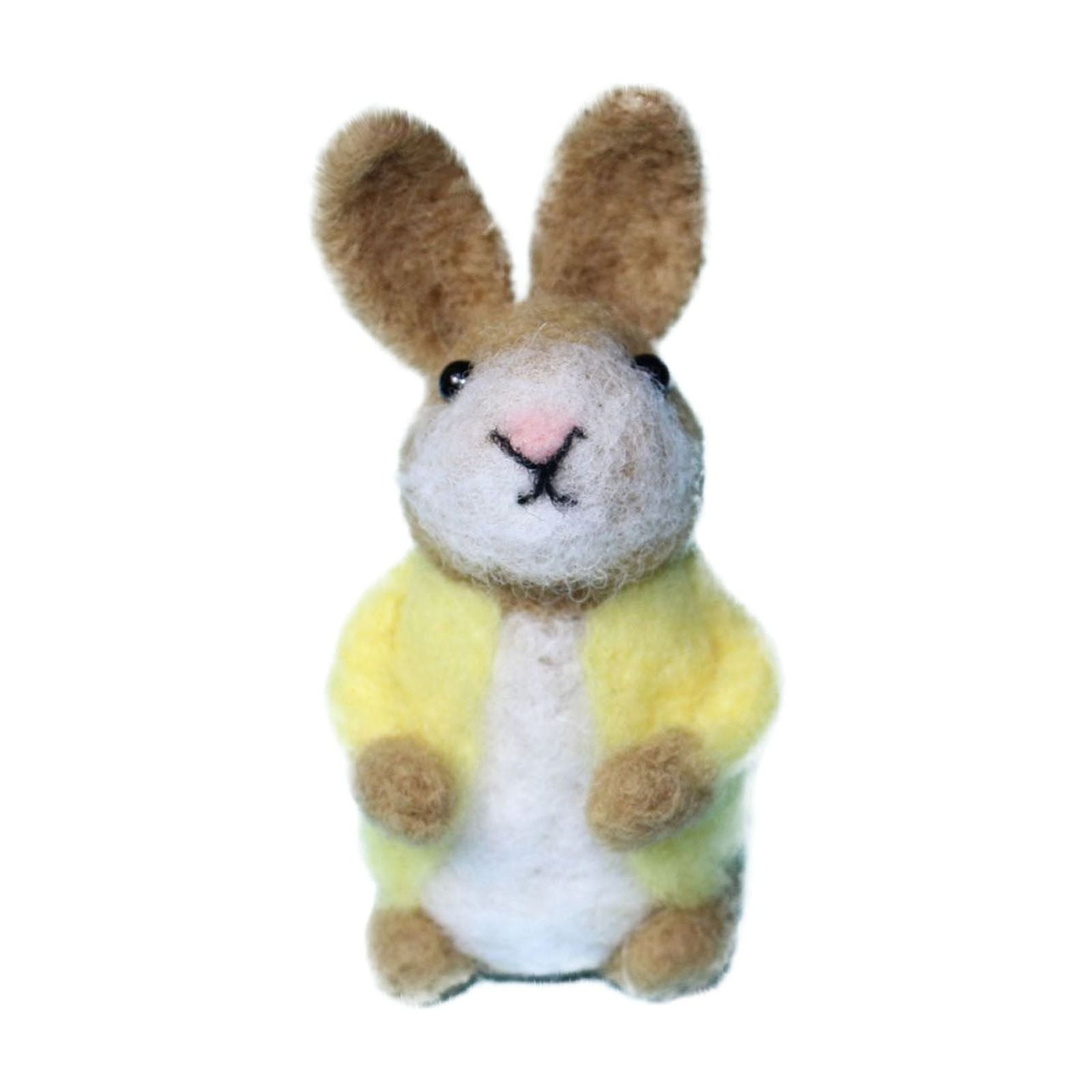 Easter Rabbit Needle Felting Ornaments, Wearing Colorful Jackets Coats ...