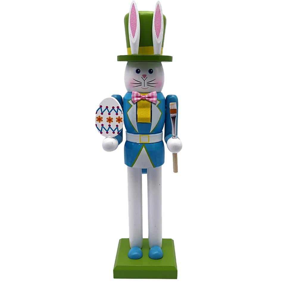 Easter Rabbit Nutcracker 30.8cm Traditional Rabbit Wooden Decorative ...