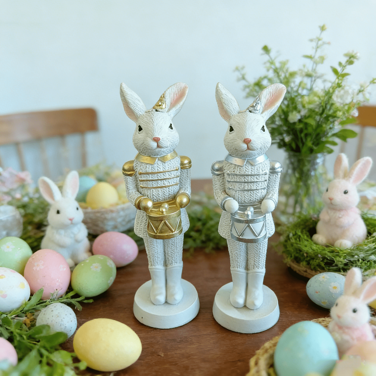 Easter Rabbit Nutcracker Resin Bunny Figurine Sculpture Holiday ...