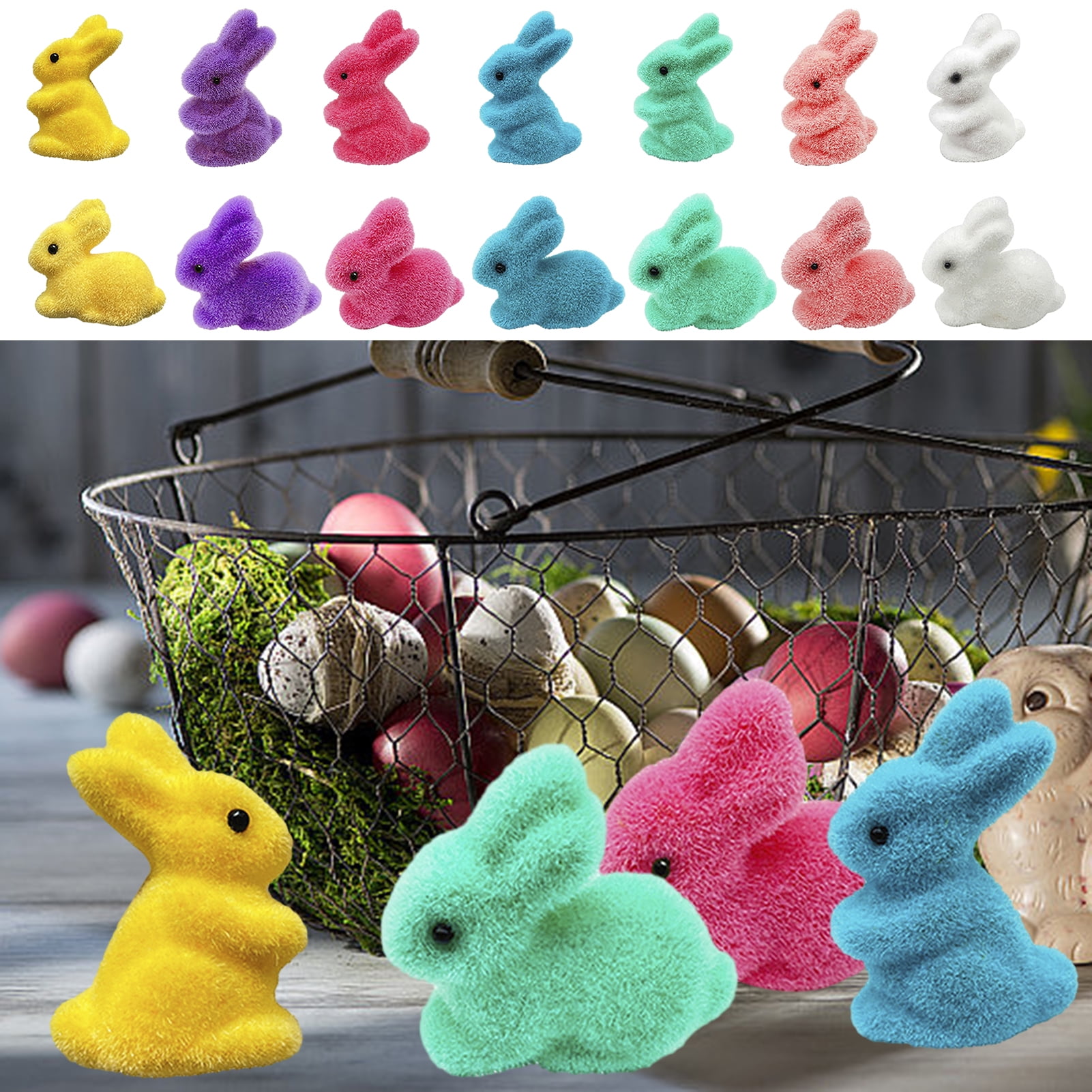Easter Rabbit Ornament Eye-catching Colorful Foam Bunny Ornament for ...